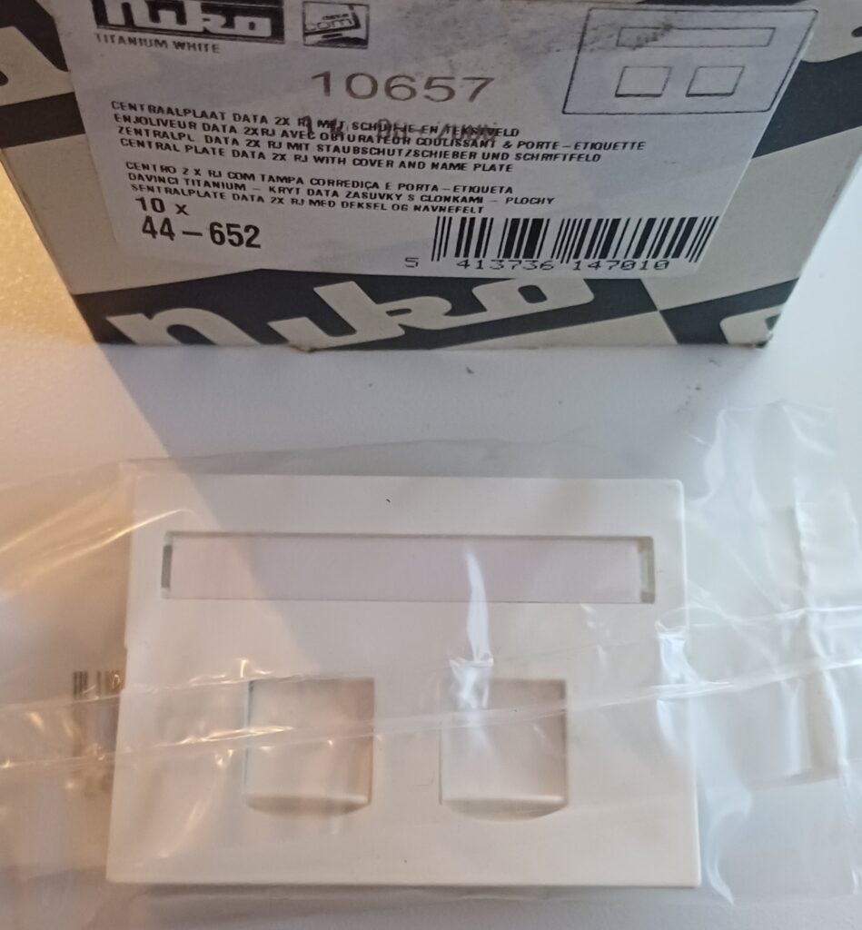 Niko da Vinci Titanium White centraal plaatje data 2x RJ schijfje 44-652