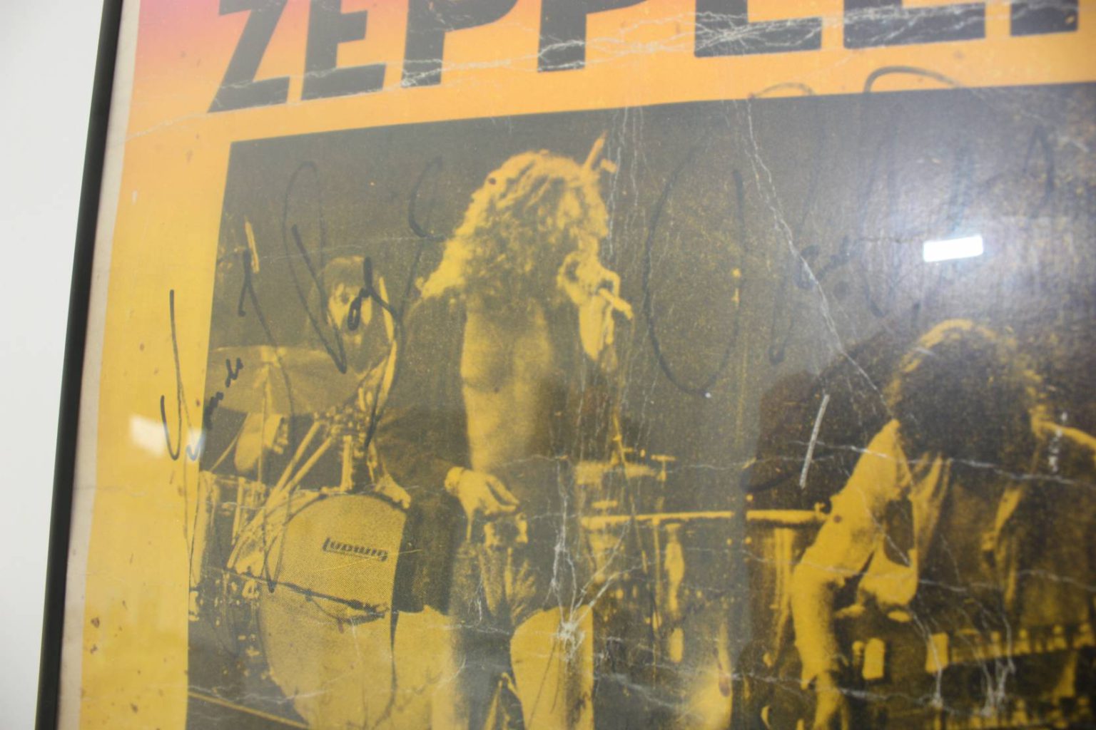 Affiche Led Zeppelin Winterland 1968 met handtekeningen Robert Plant ...