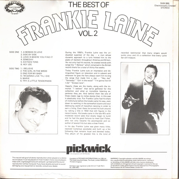Frankie Laine – The Best Of Frankie Laine Vol.2 Frankie Laine – The Best Of Frankie Laine Vol.2