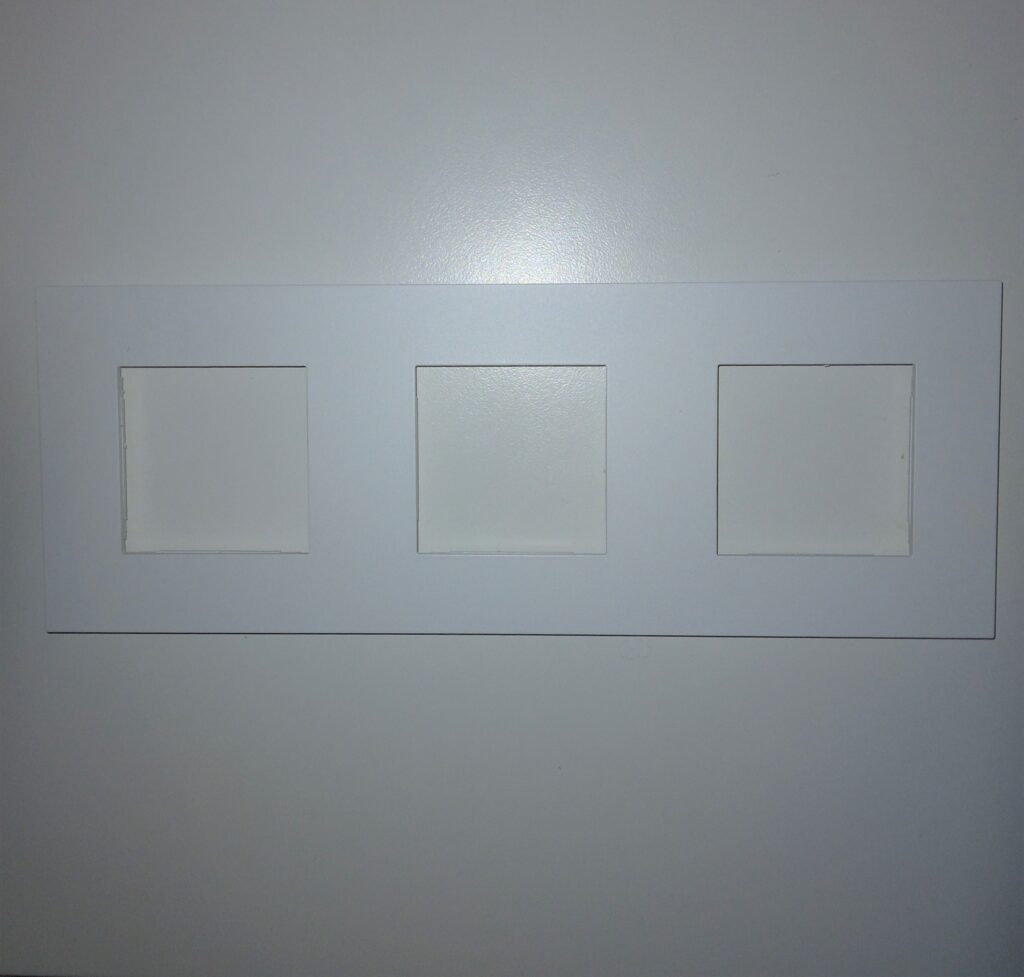 Niko Pure White Steel afdekplaat drievoudig horizontaal 154-76700